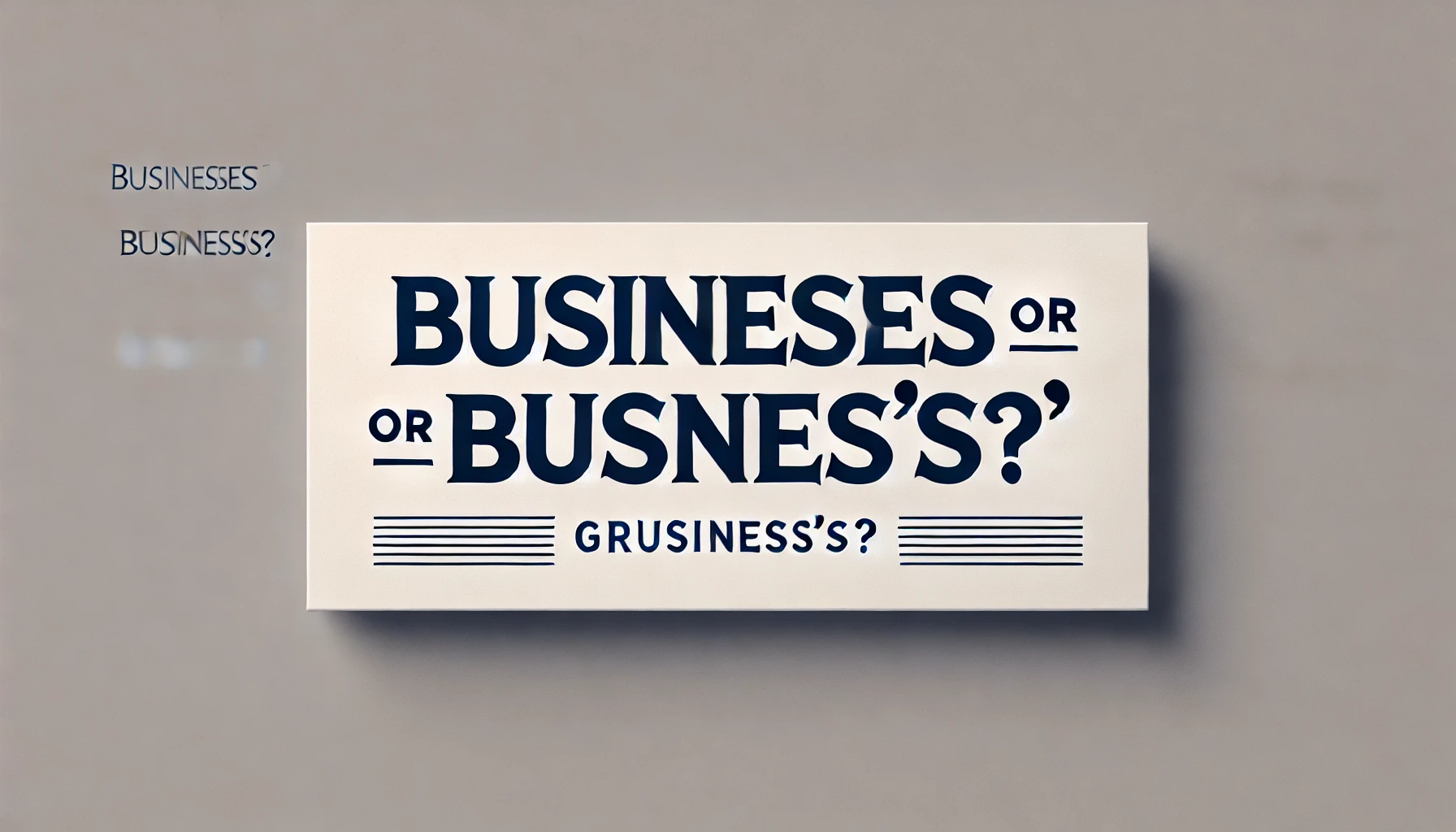Businesses or business's explained for clear professional writing